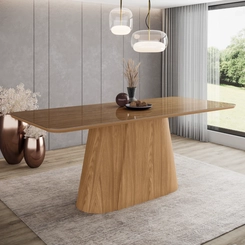 Mesa de Jantar com 8 Lugares Henn Olivia 80x200x100cm SC122-128 Nature ...