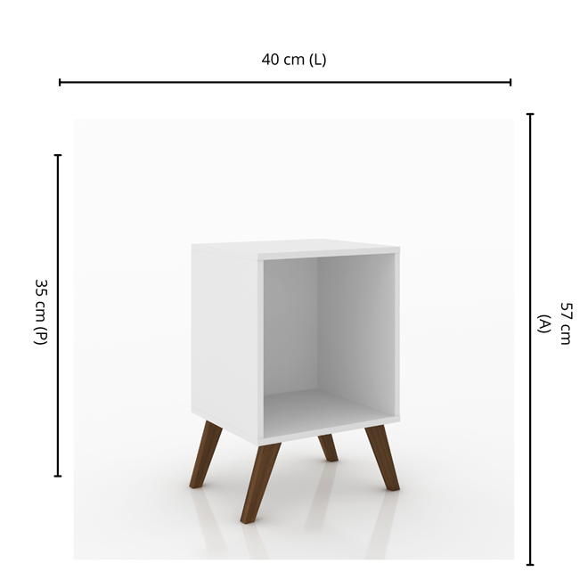 Mesa de Cabeceira Movelbento Retrô RT3013.822024 Branco SE