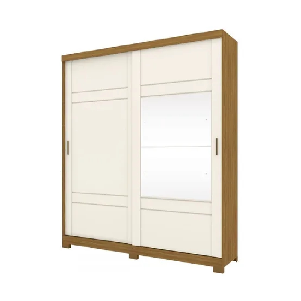 Guarda-Roupa 2P Correr Henn Verg Espelho 3GV Nature/Off White
