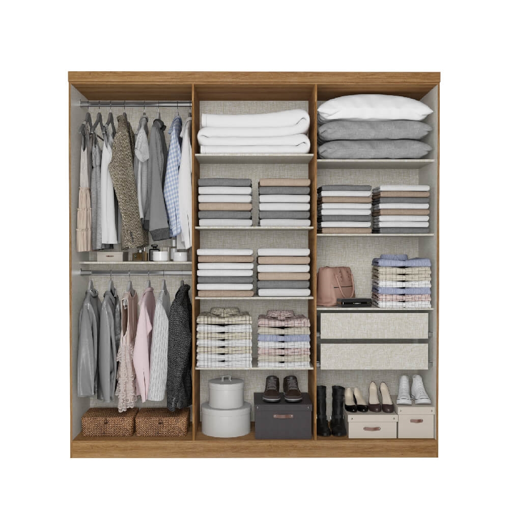 Guarda-Roupa 6P THB Presence Espelho 2 GV Almendra/Off White