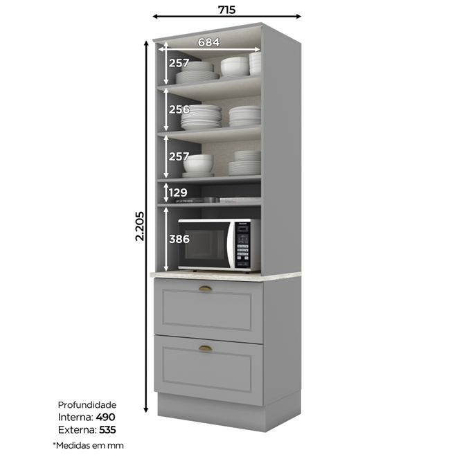 Torre Quente Henn Americana C350131 1 Forno 2 GV Cinza