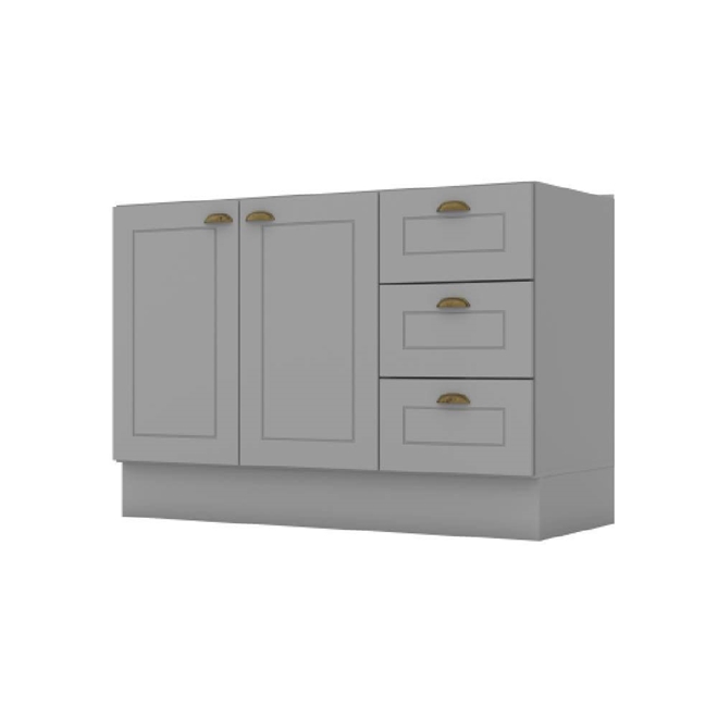 Balcão 120Cm Henn 2 Pts 3 GV Americana C353131 Cinza