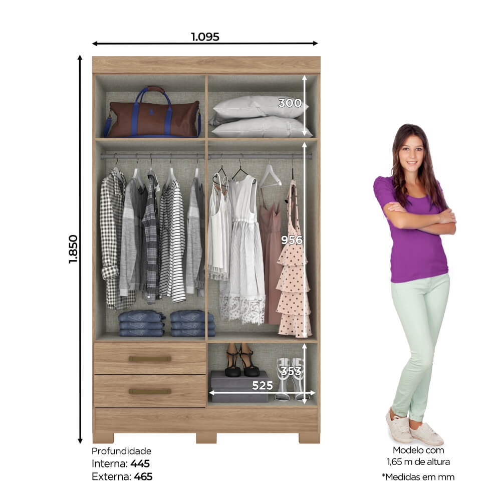 GuardaRoupa 4 Pts Henn Briz BE12198 2 GV Jequitiba Brilho