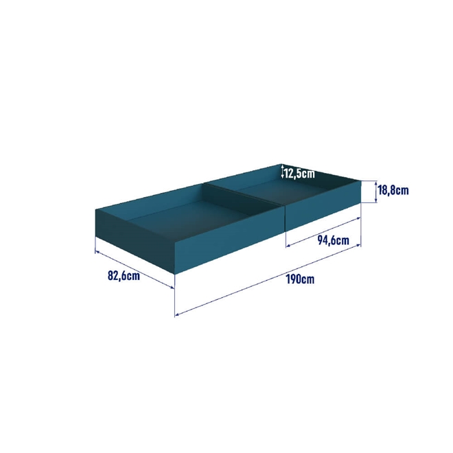 Conjunto de Gavetões 2UN Individuais Completa Móveis BI002ASAS Azul ...