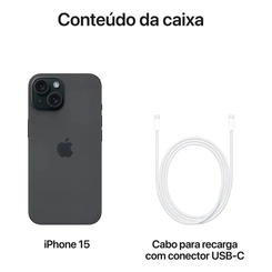 iPhone 15 Apple 128GB Tela 6.1" Câmera Principal 48MP e Selfie 12MP Preto
